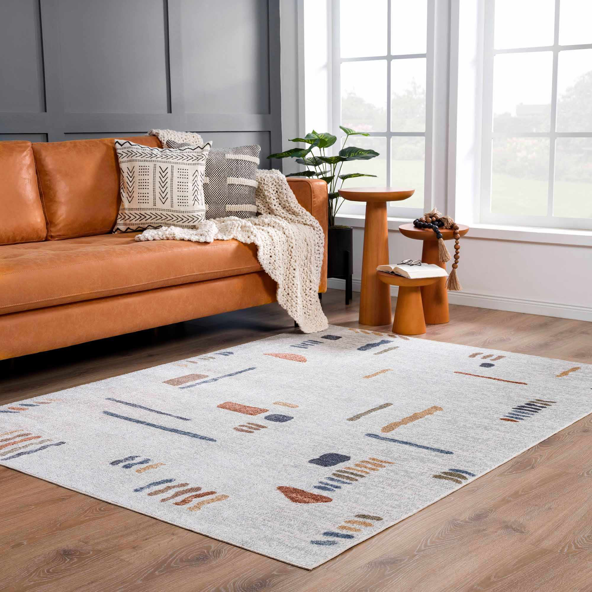Union Rustic Kayline Machine Woven Polyester Area Rug in Beige | Wayfair
