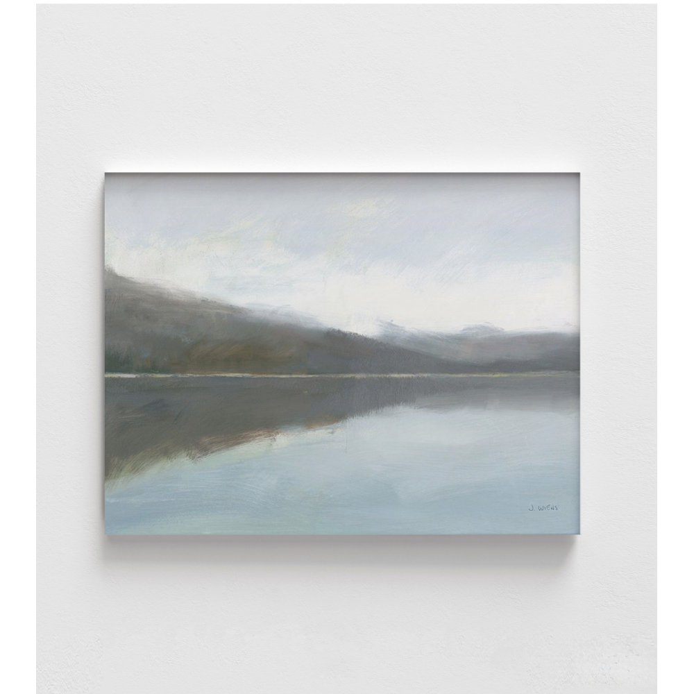 WeFrameArt Lake View Painting Print, Framed Cold Tones Landscape Print ...