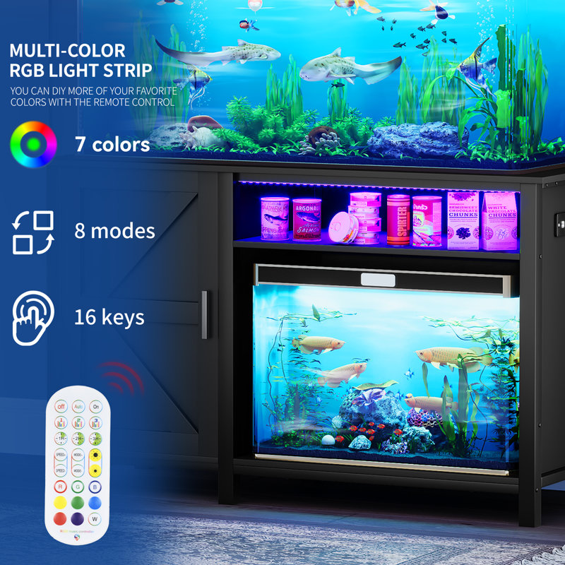 Tucker Murphy Pet™ Aquarium Stand for 55-75 Gallon Fish Tanks with RGB ...