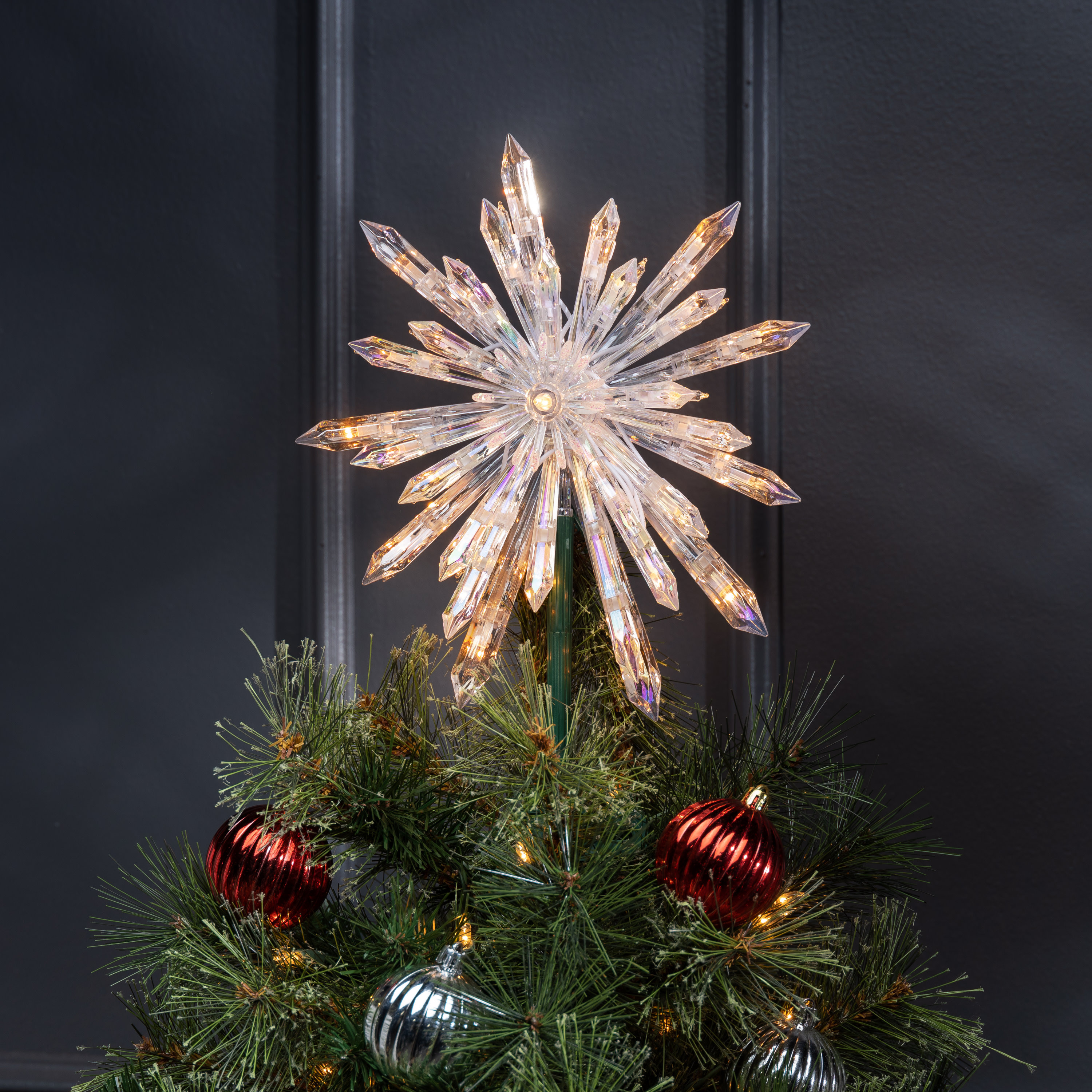 The Holiday Aisle® Starburst Holiday Christmas Tree Topper With Warm ...