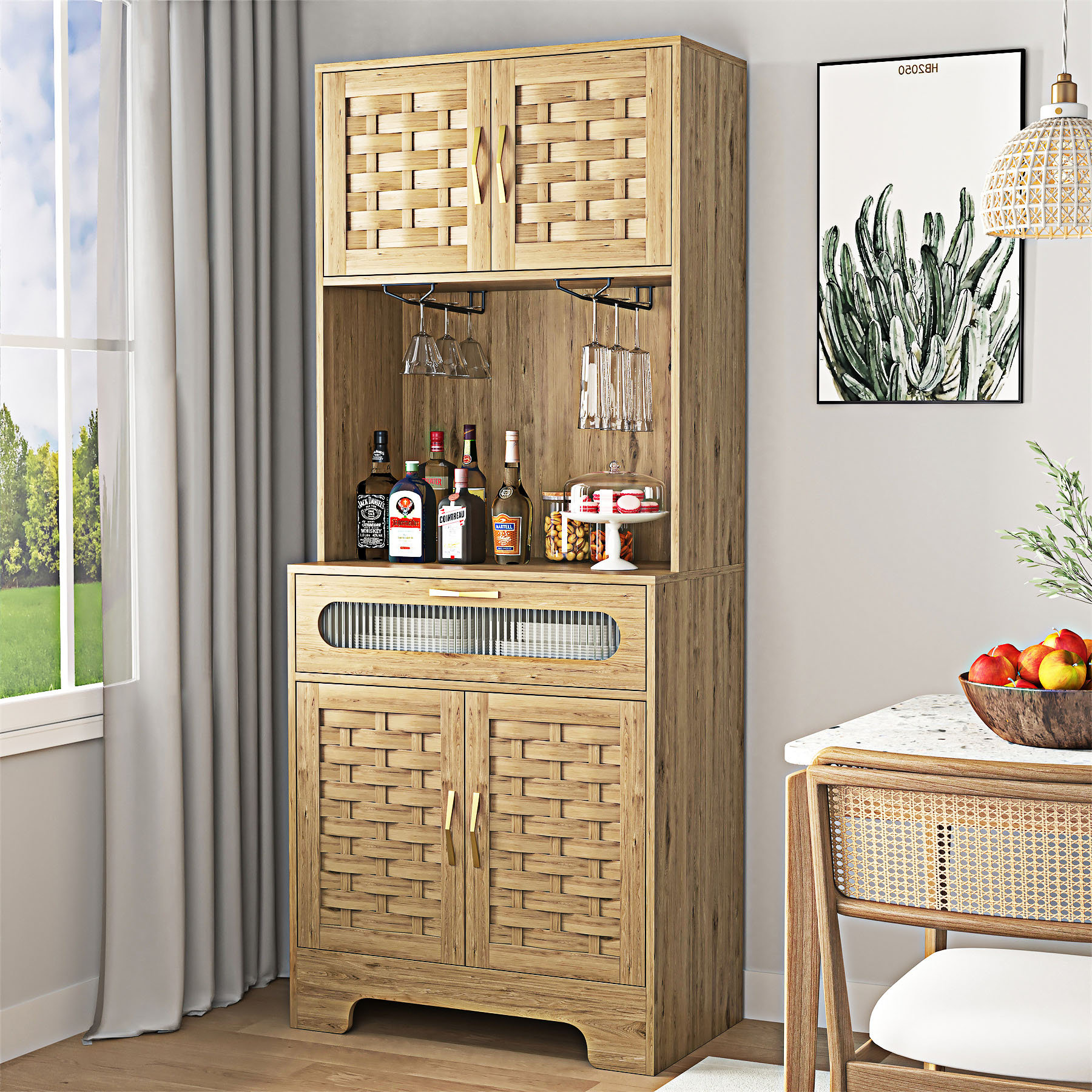 Winston Porter Freestanding Pantry Buffet Cabinet | Wayfair
