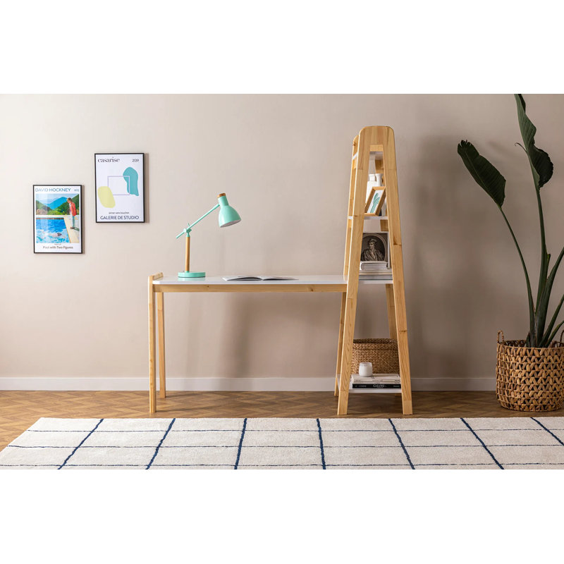 Latitude Run® Lesvia 55'' W Rectangle Leaning/Ladder Bookshelf Desk ...