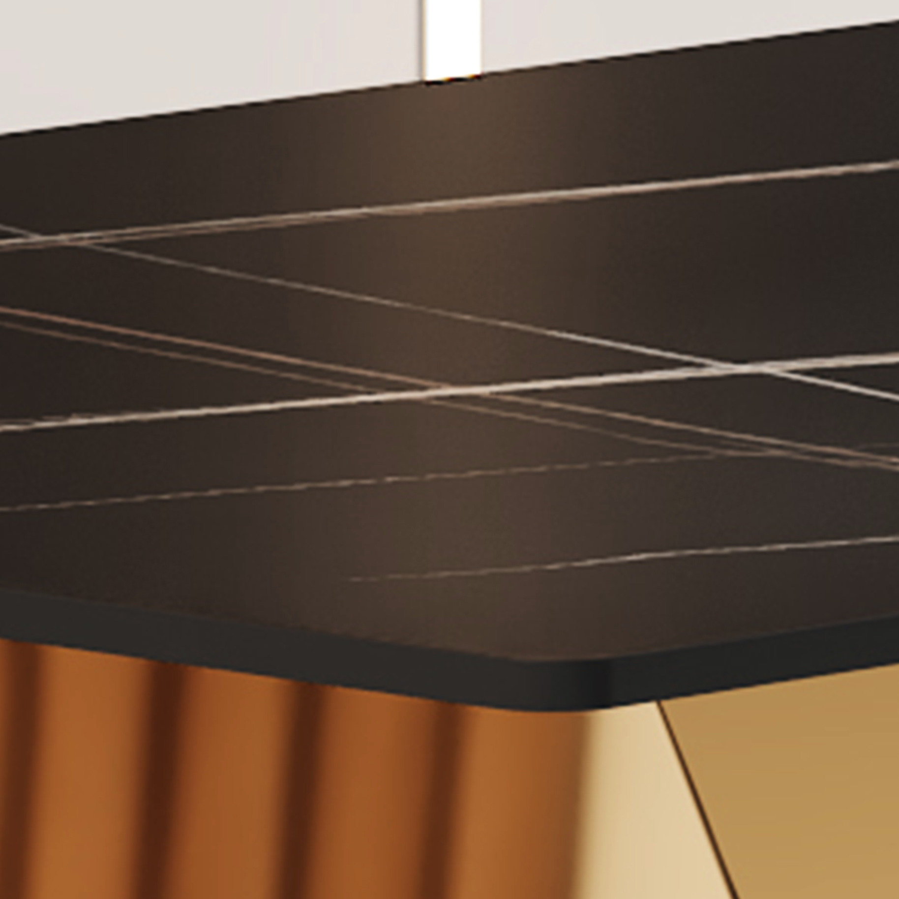 Mercer41 Modern 63x31.4x30 Inch Dining Table With Black 0.4 Top And ...