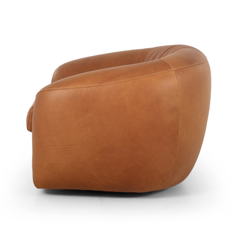 Joss & Main Adele Genuine Leather Swivel Chair | Joss & Main