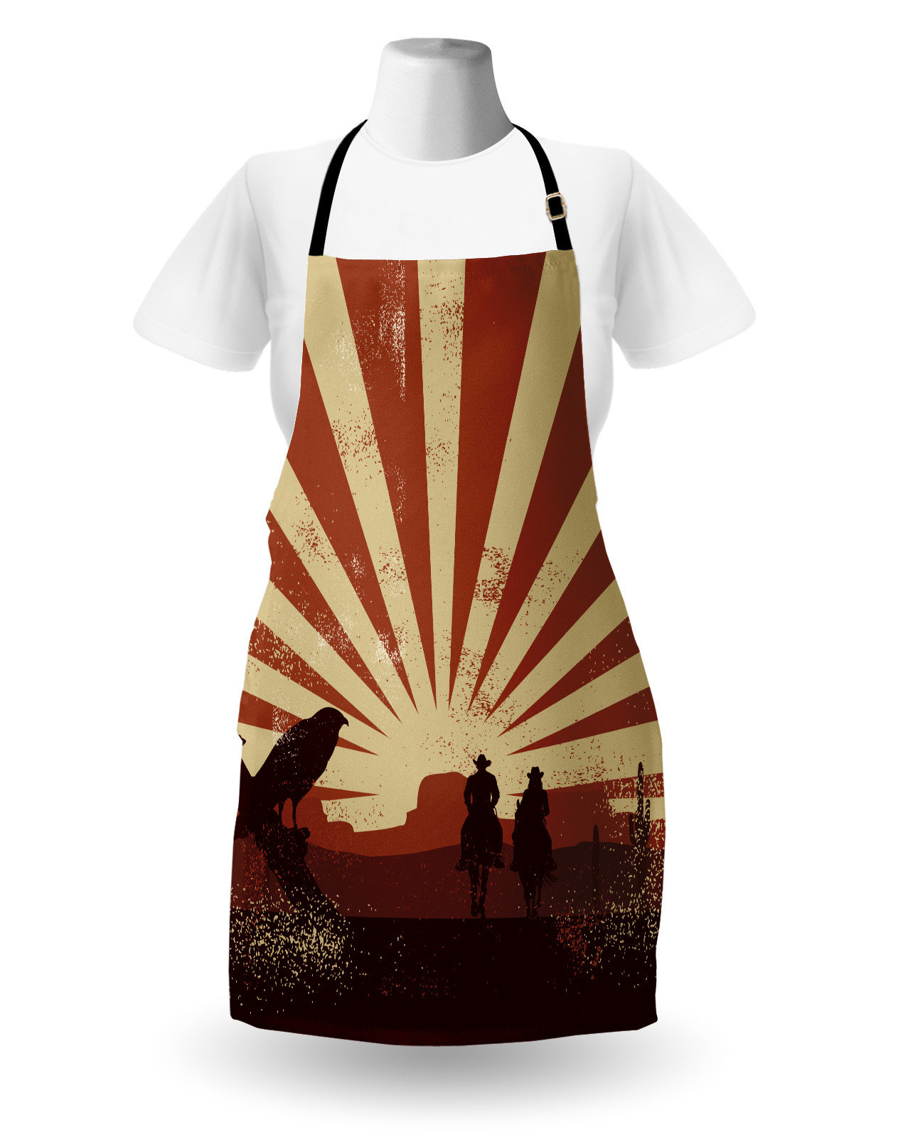 Bungalow Rose Western Horse Apron Unisex Cowboy Silhouette Adult Size ...