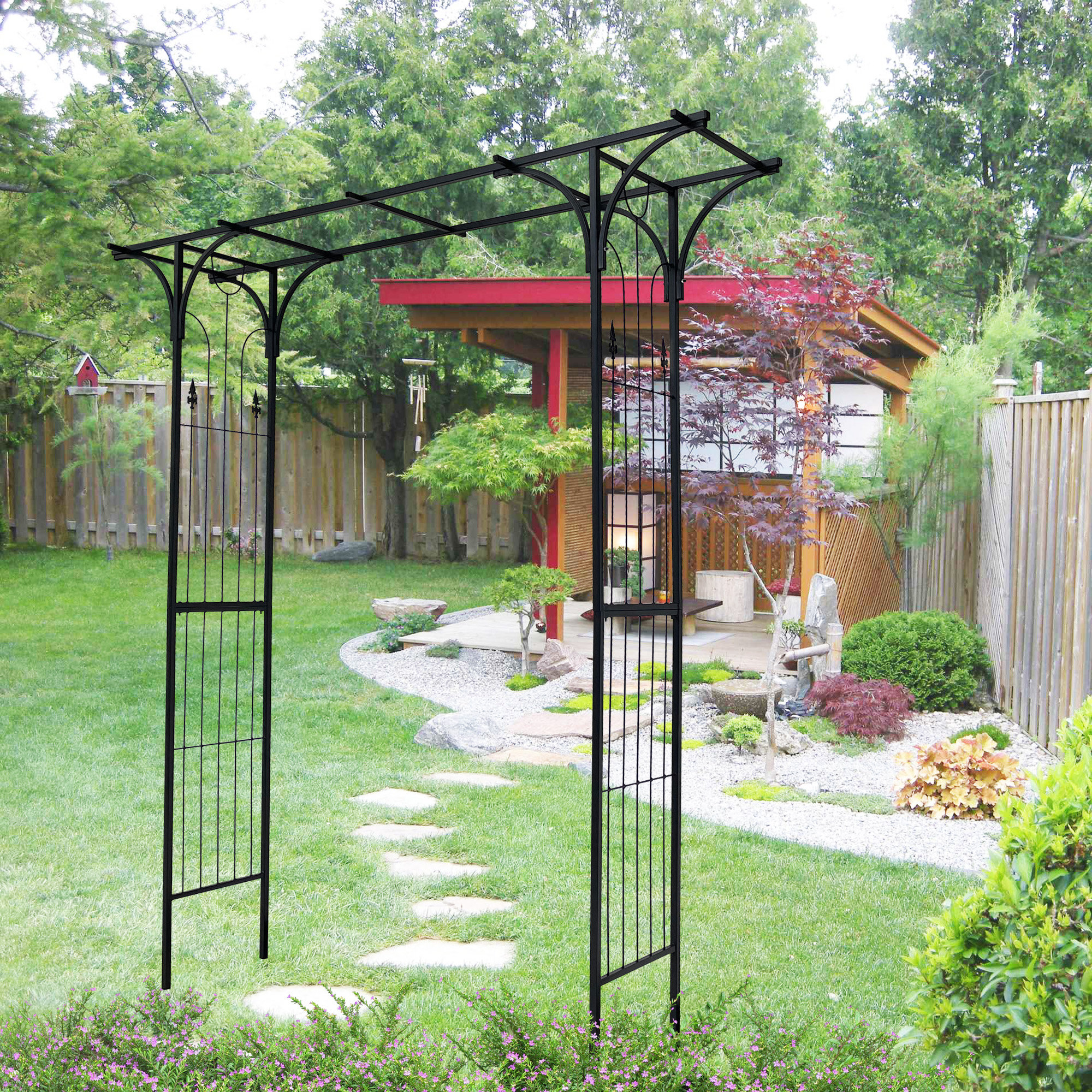 Excellent Future Metal Garden Arch Garden Arbor Trellis Climbing Plants ...