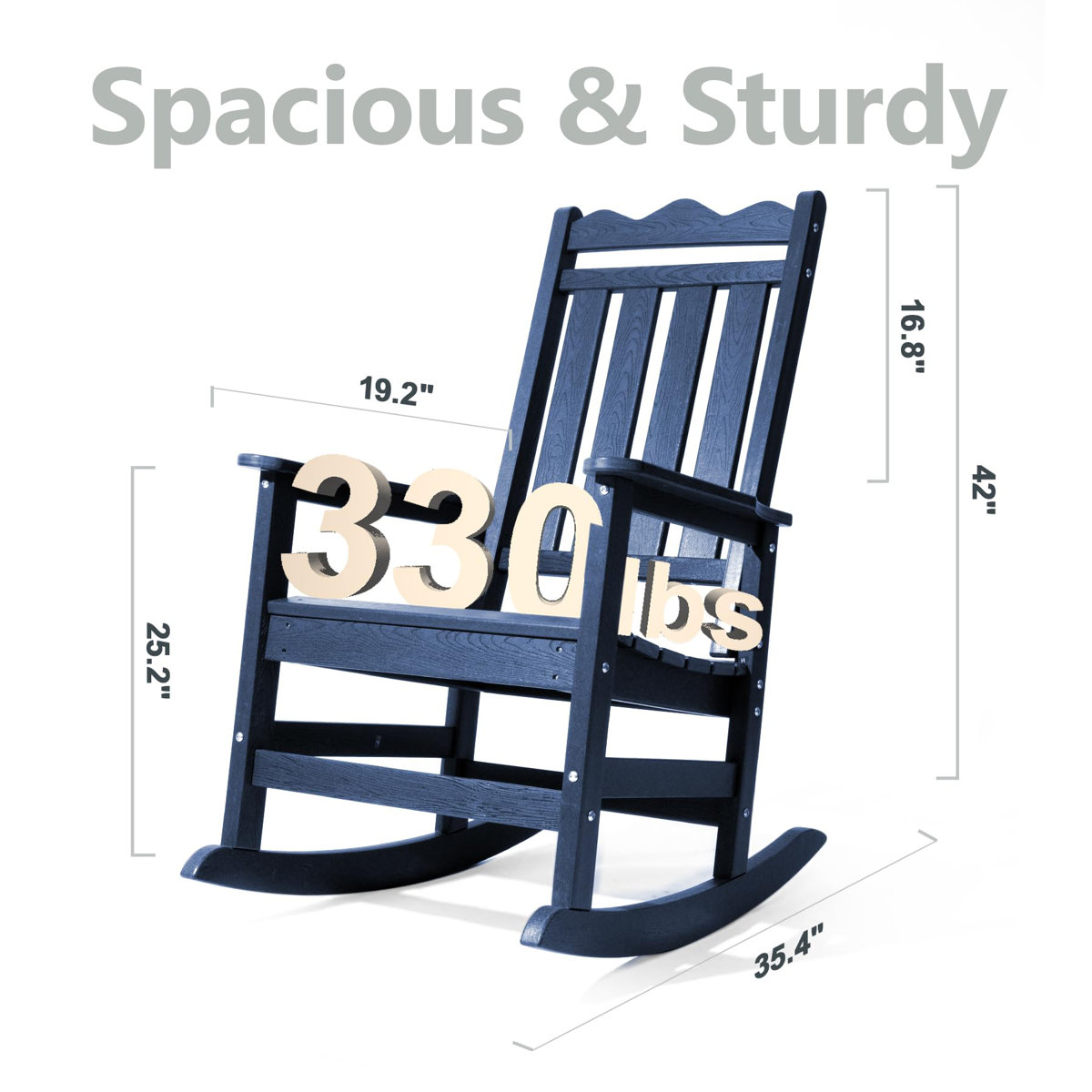Lark Manor™ Set of 2 HDPE Patio Outdoor Rocking Chair Pre-Assembled ...