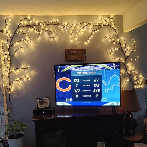 The Holiday Aisle® Enchanted Willow Vine Lights For Wall: 7.5FT Led ...