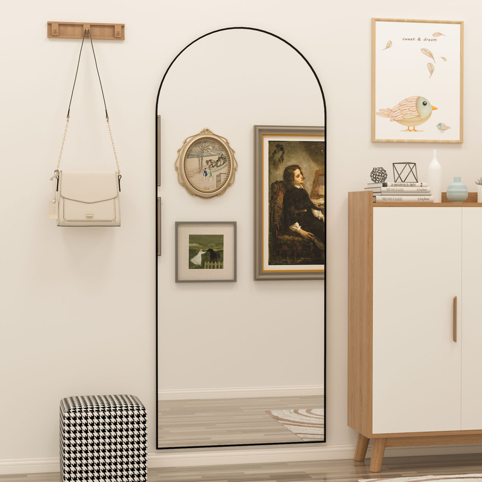 Latitude Run® Alvy Arched Full Length Mirror, Floor Body Mirror, Wall ...