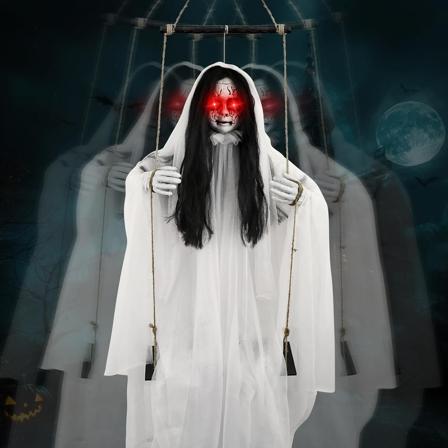 The Holiday Aisle® Scary Halloween Decorations Outdoor Hanging Swinging ...