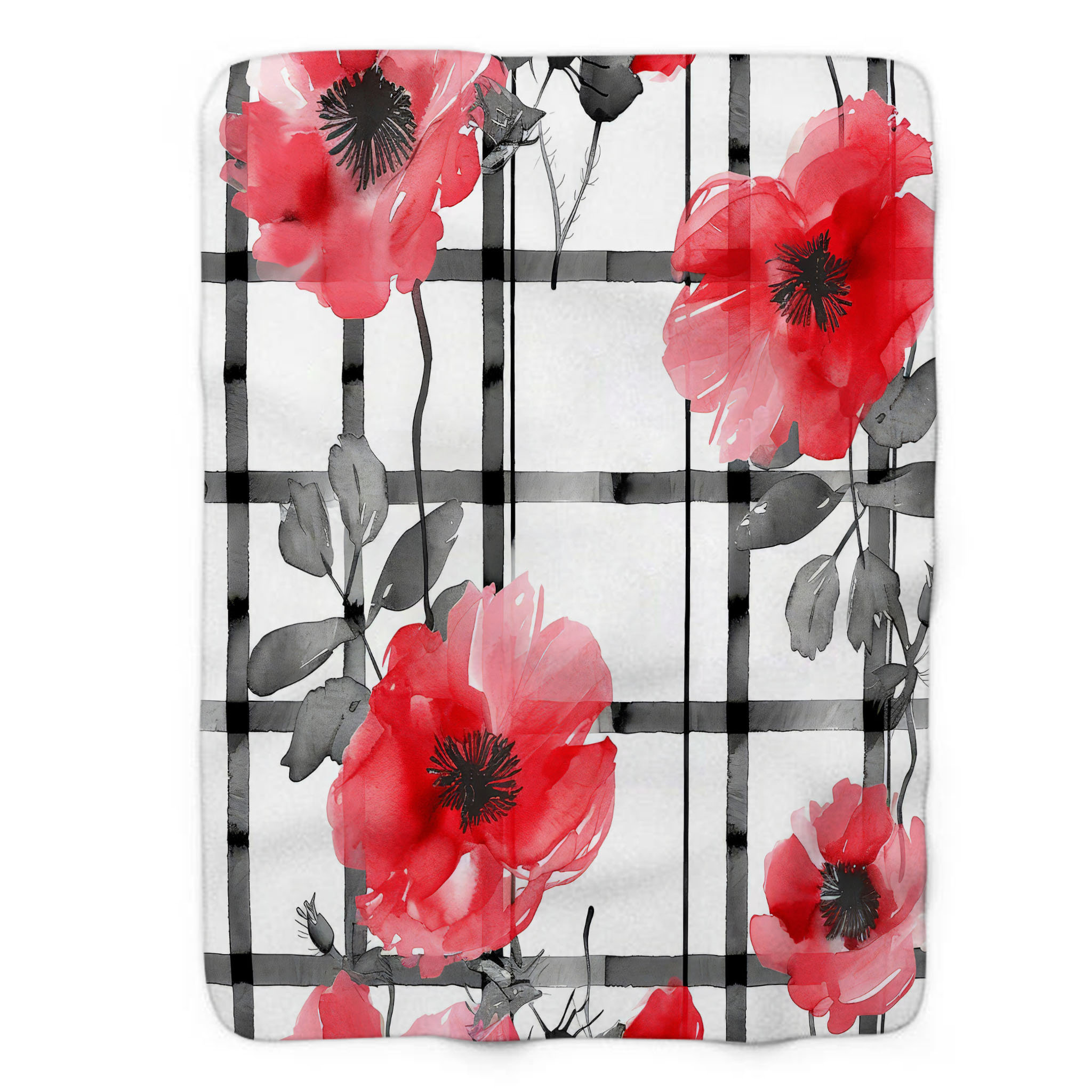 MentionedYou Poppy Splash Symphony - 1 Piece Premium Sherpa Bla Throw ...