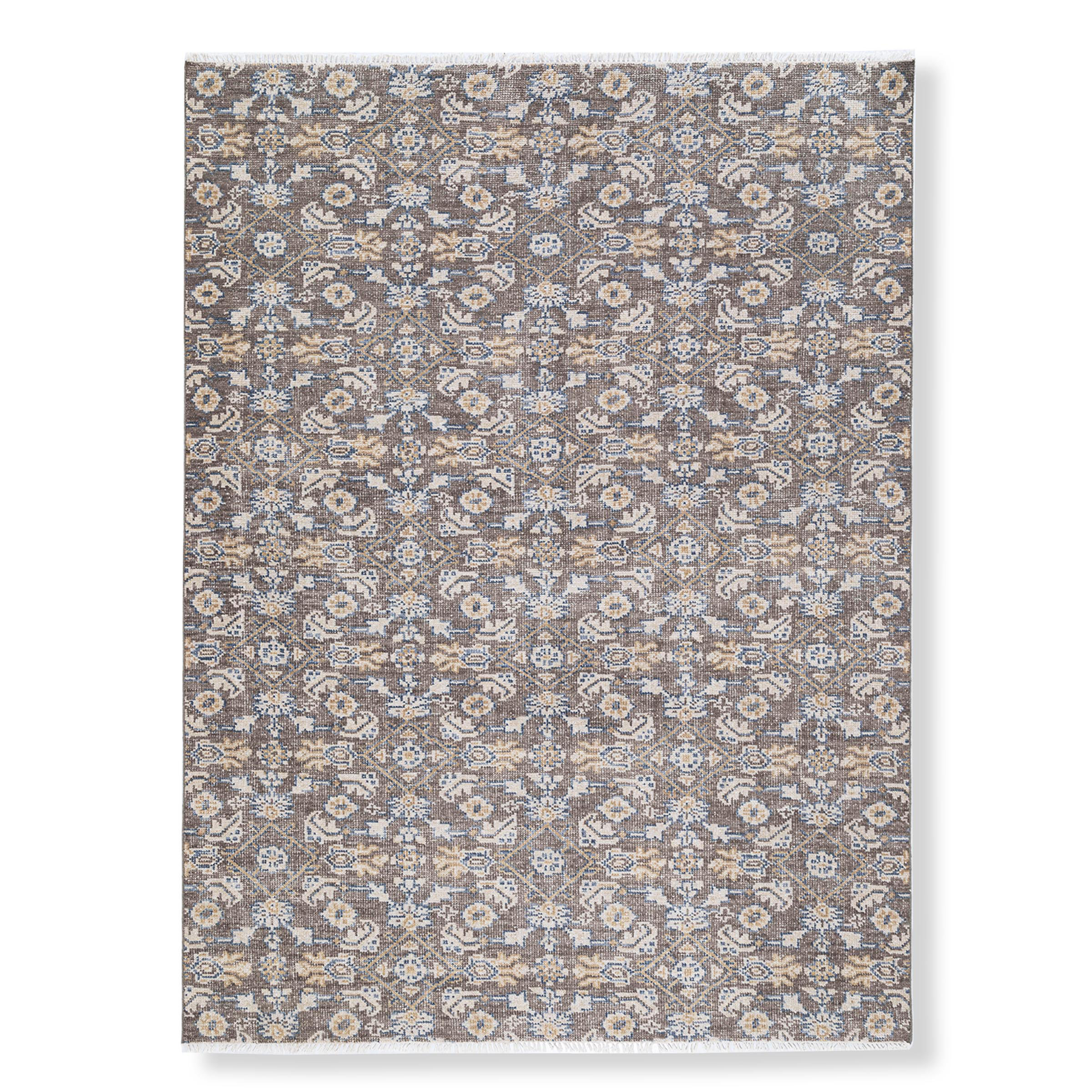LOOMY Hand-Knotted Wool Area Rug in Brown/Beige | Perigold