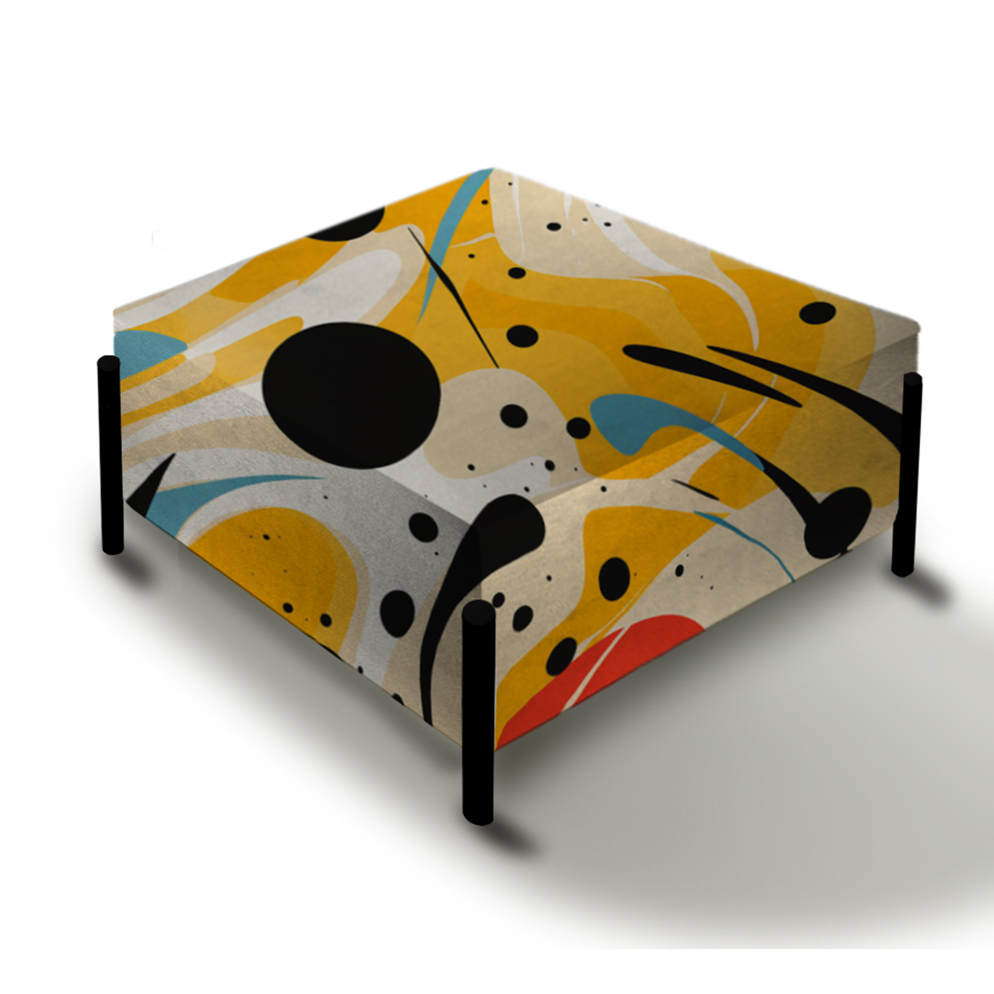 Design Art Red Poupart Lichtenstein's Lines Matrix II - Abstract Large ...