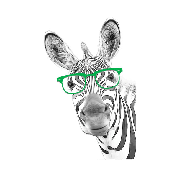 Happy Larry Zebra With Green Glasses | Wayfair.co.uk