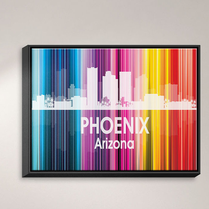 DiaNoche Designs 'City II Phoenix Arizona' Framed Graphic Art Print on ...