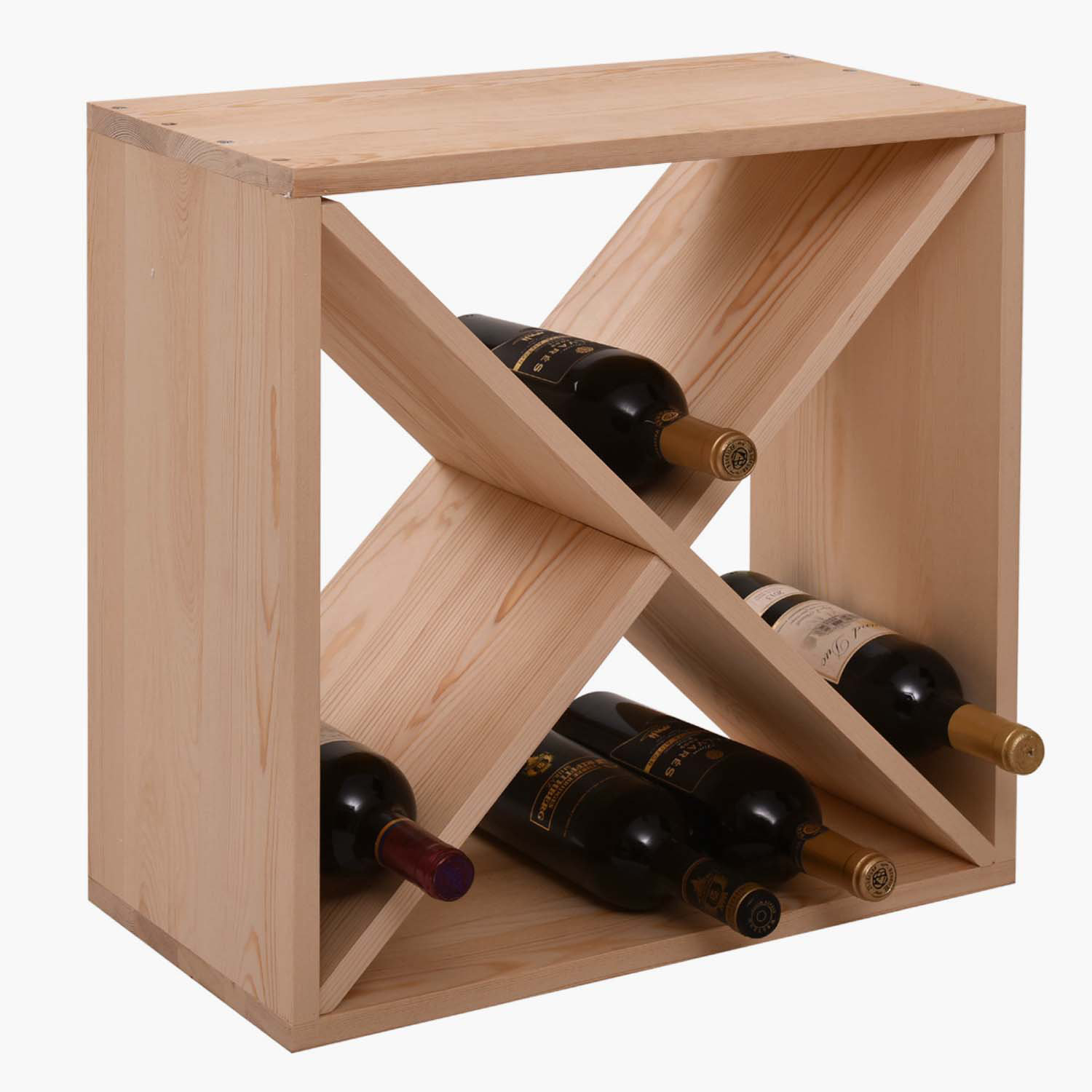 Latitude Run® 24 Bottle Modular Wine Rack, Stackable Wine Storage Cube ...