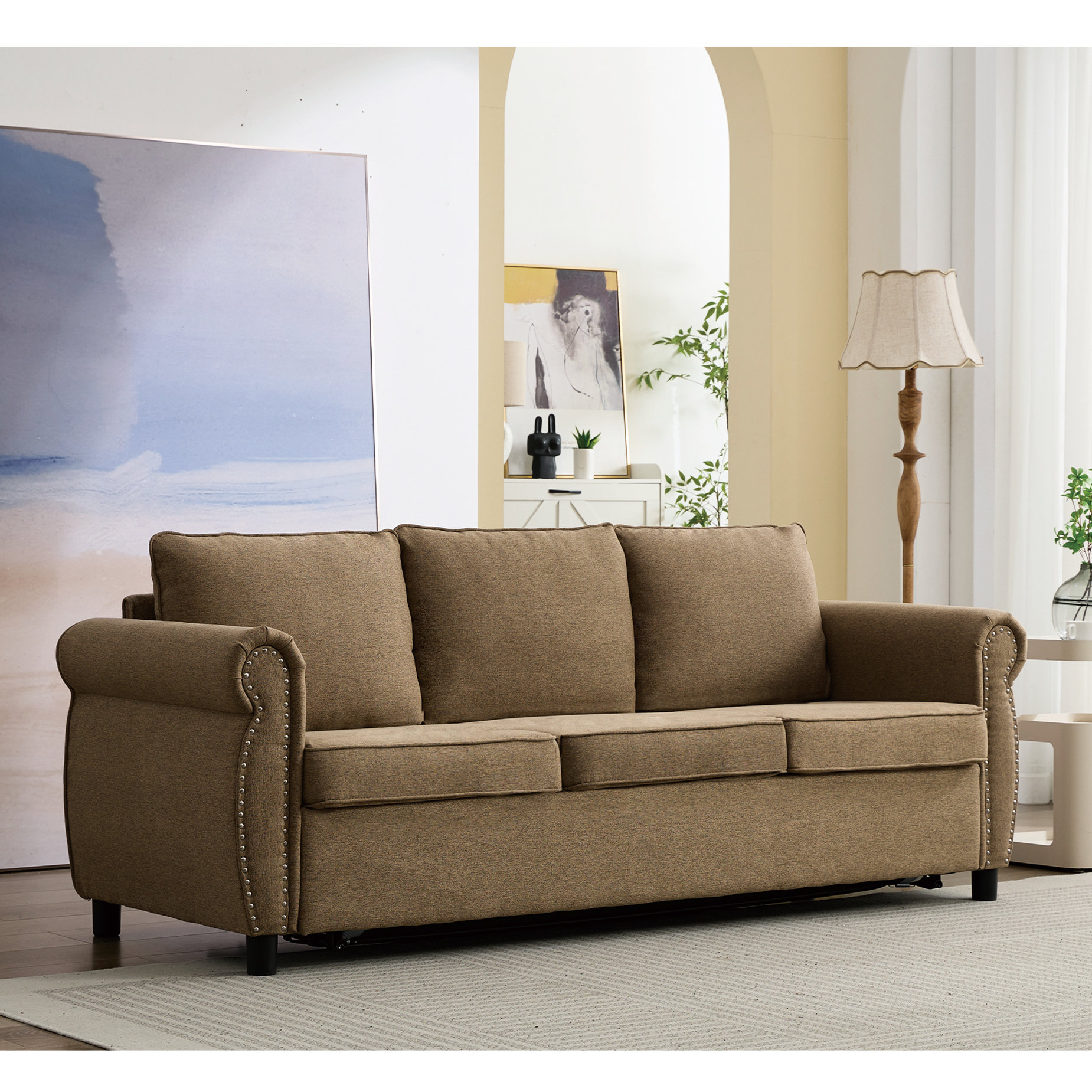 Lark Manor™ 21 Sleeper , 81.5", Beige With Easy Conversion Feature 81.5 ...