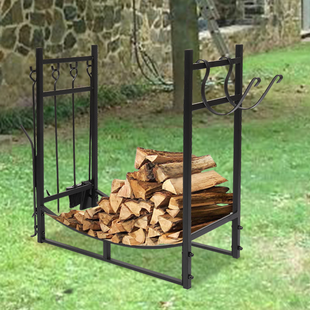 Lark Manor™ Amechi 29.1'' W Metal Log Rack & Reviews | Wayfair