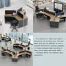 wesomefurniture 3 Person Office Cubicle Desk Workstation with Drawers ...