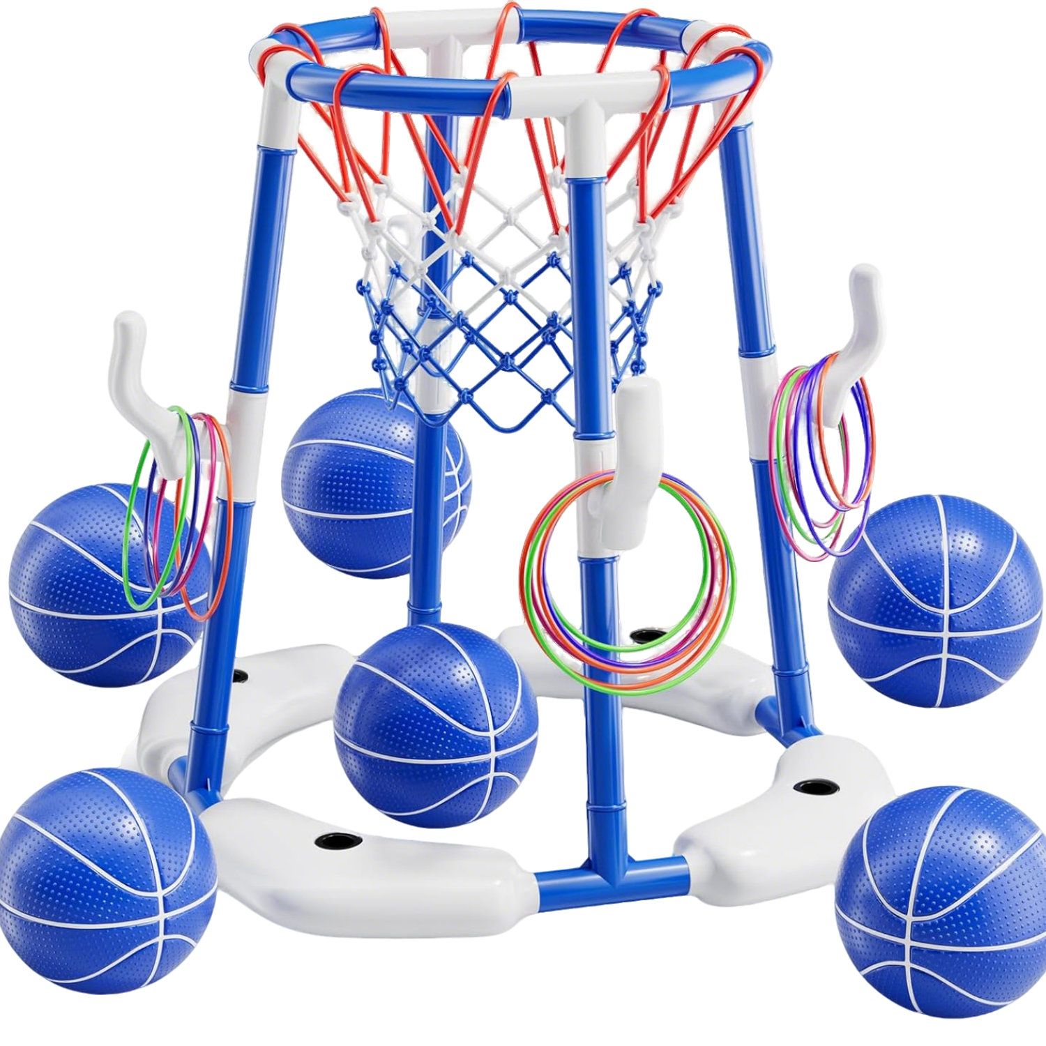 DOCOSA Floating Pool Basketball Hoop Game With 6 Balls & Pump For ...