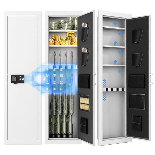 SUNCROWN 53"H Wall Gun Safe, Gun Safes for Rifles and Pistols with ...