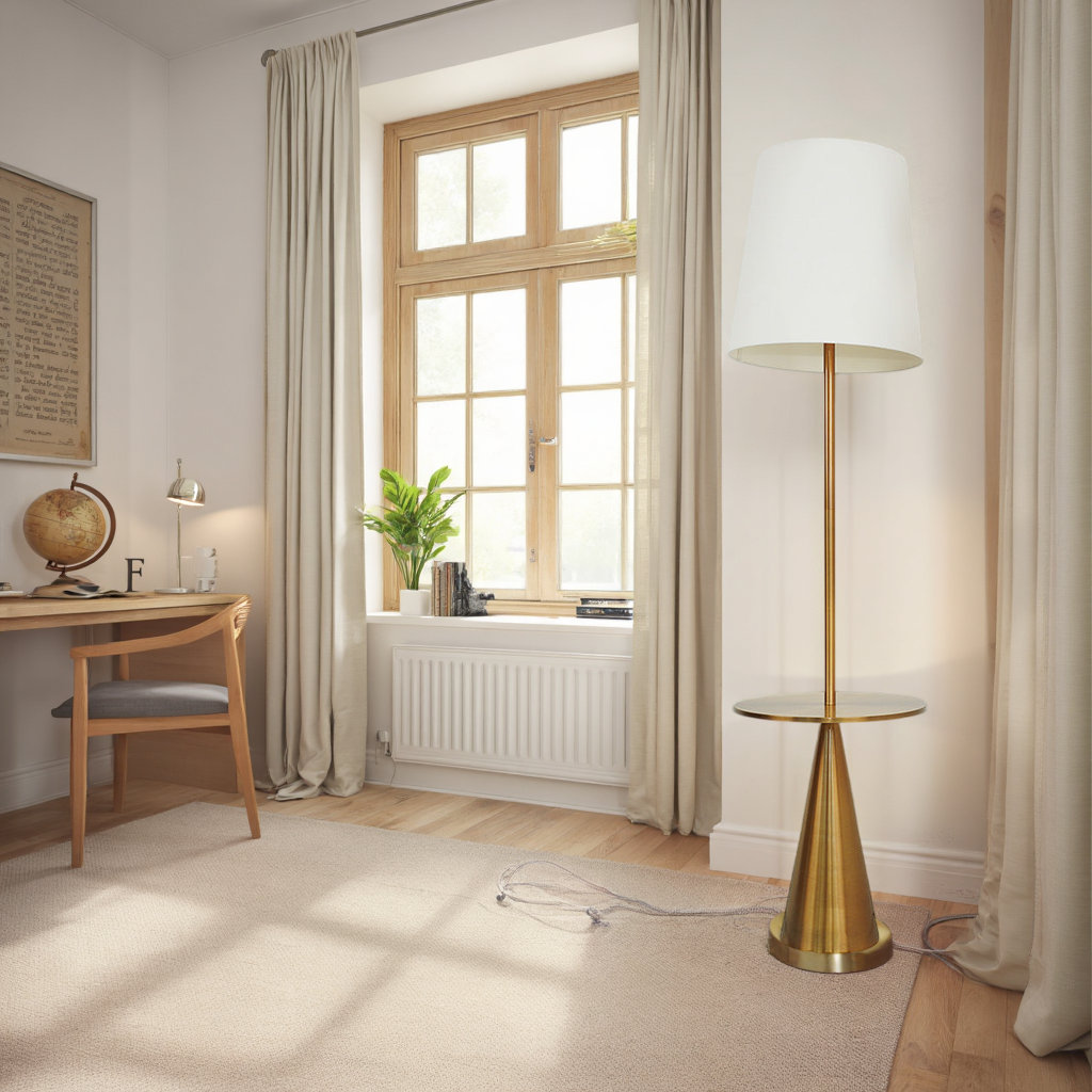 UDAMET 3-Way Lighting Celestial Modern Floor Lamp with Brass Accent ...