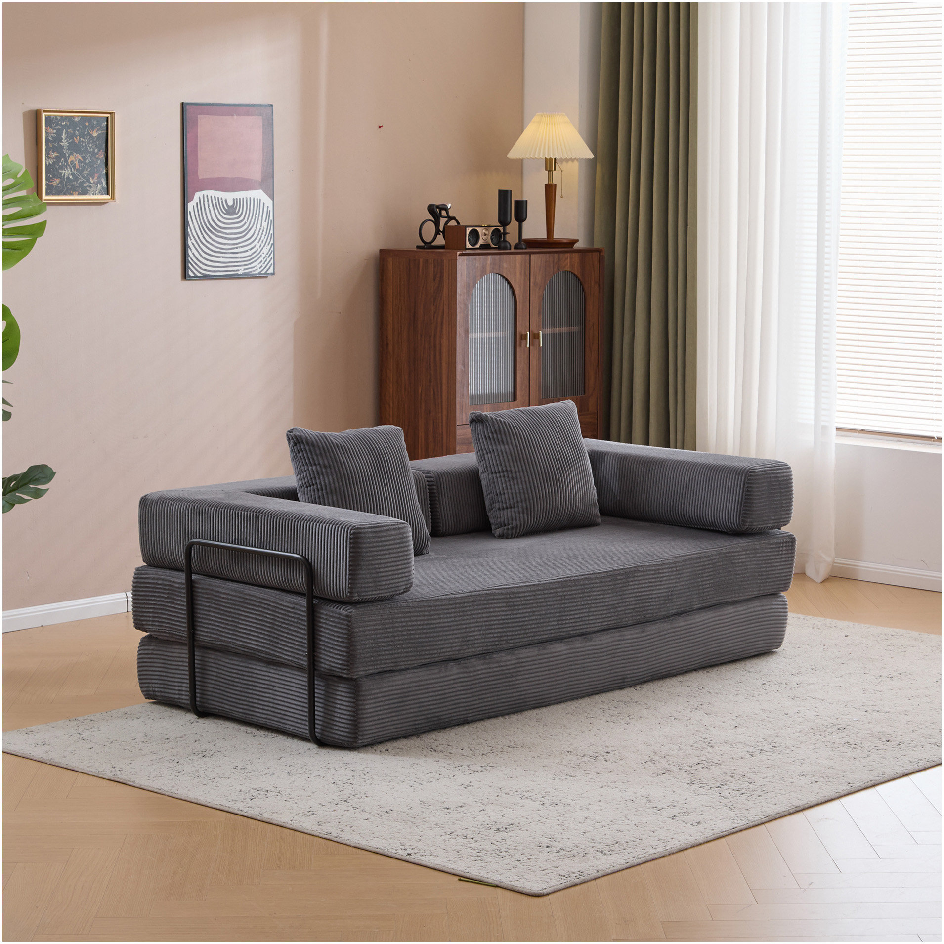 Ivy Bronx Floor Couch,Compression Sofa,Convertible Floor Sofa Bed-With ...