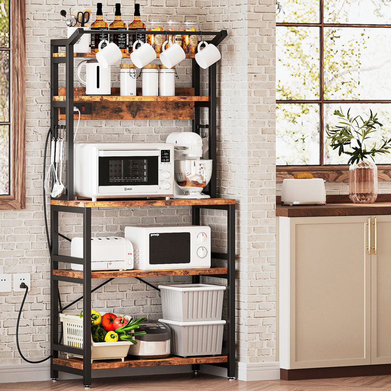 17 Stories Danielsville 31" Iron Standard Baker's Rack with Microwave ...
