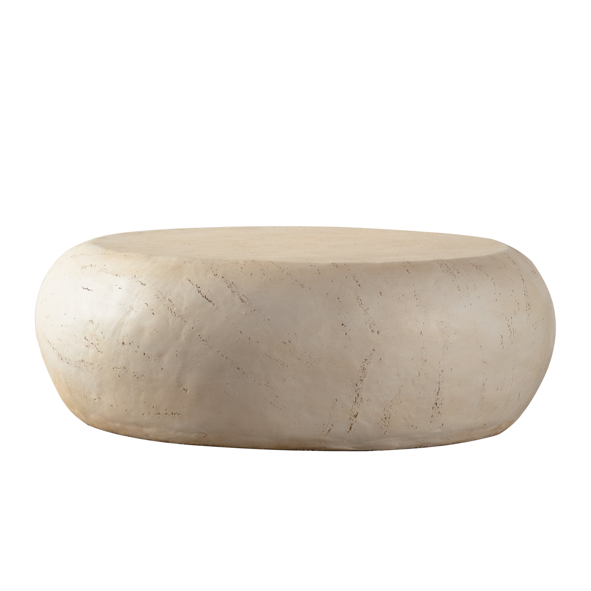 NFusion Zoar Mid-Century Round Coffee Table with Faux Stone Top | Wayfair