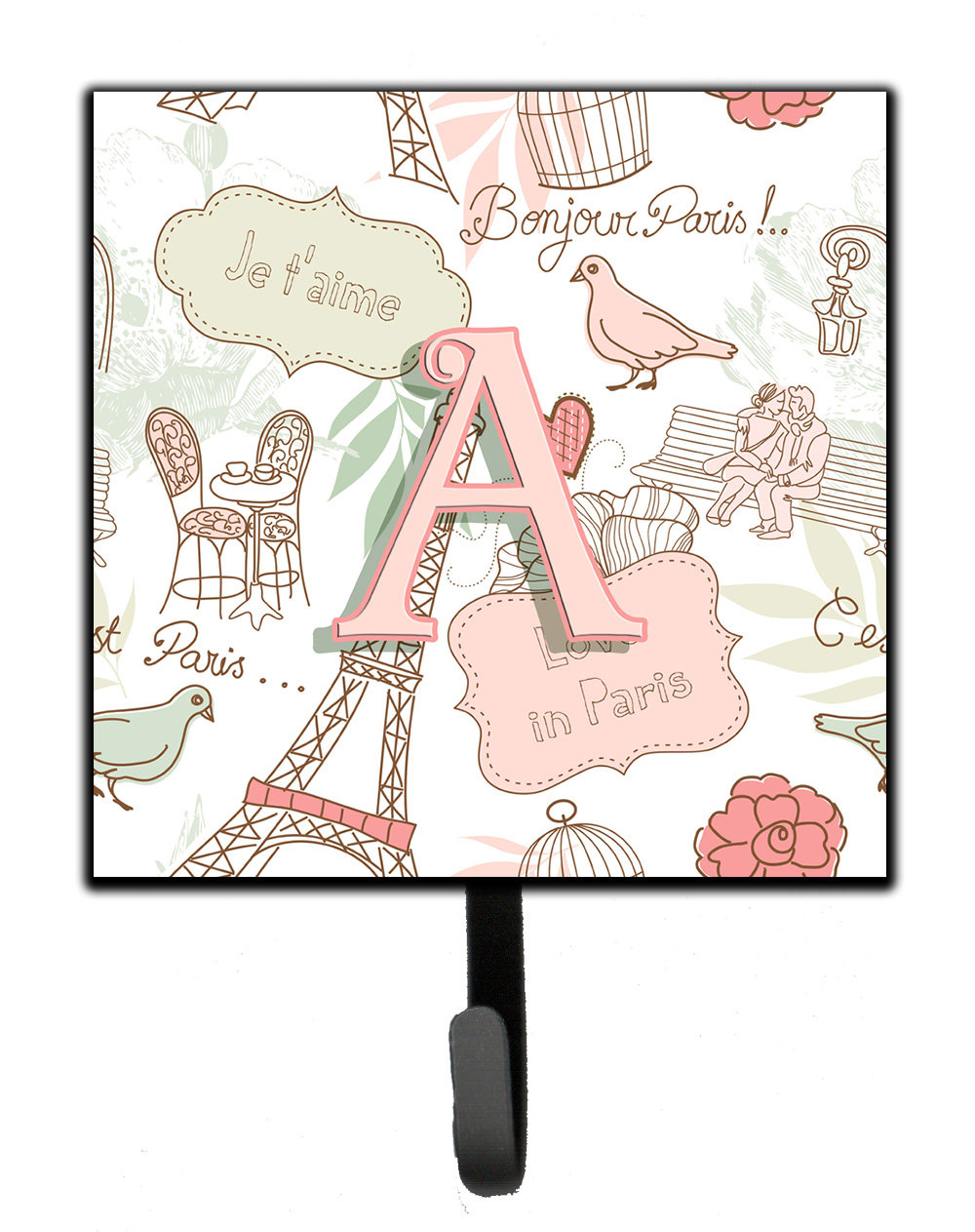 Caroline's Treasures Love in Paris Leash Holder and Wall Hook | Wayfair