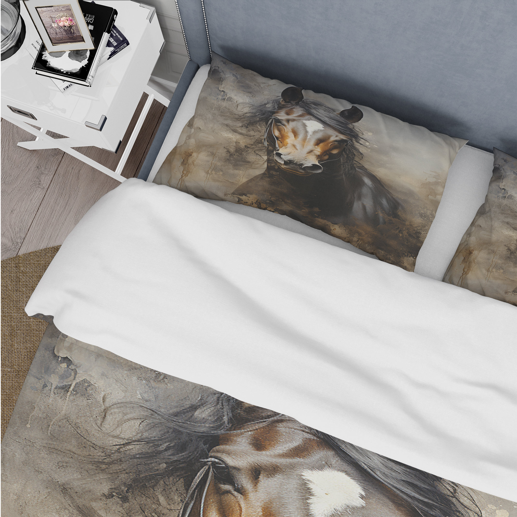Design Art Horse Equestrian Duality I - Animals Duvet Cover Set ...