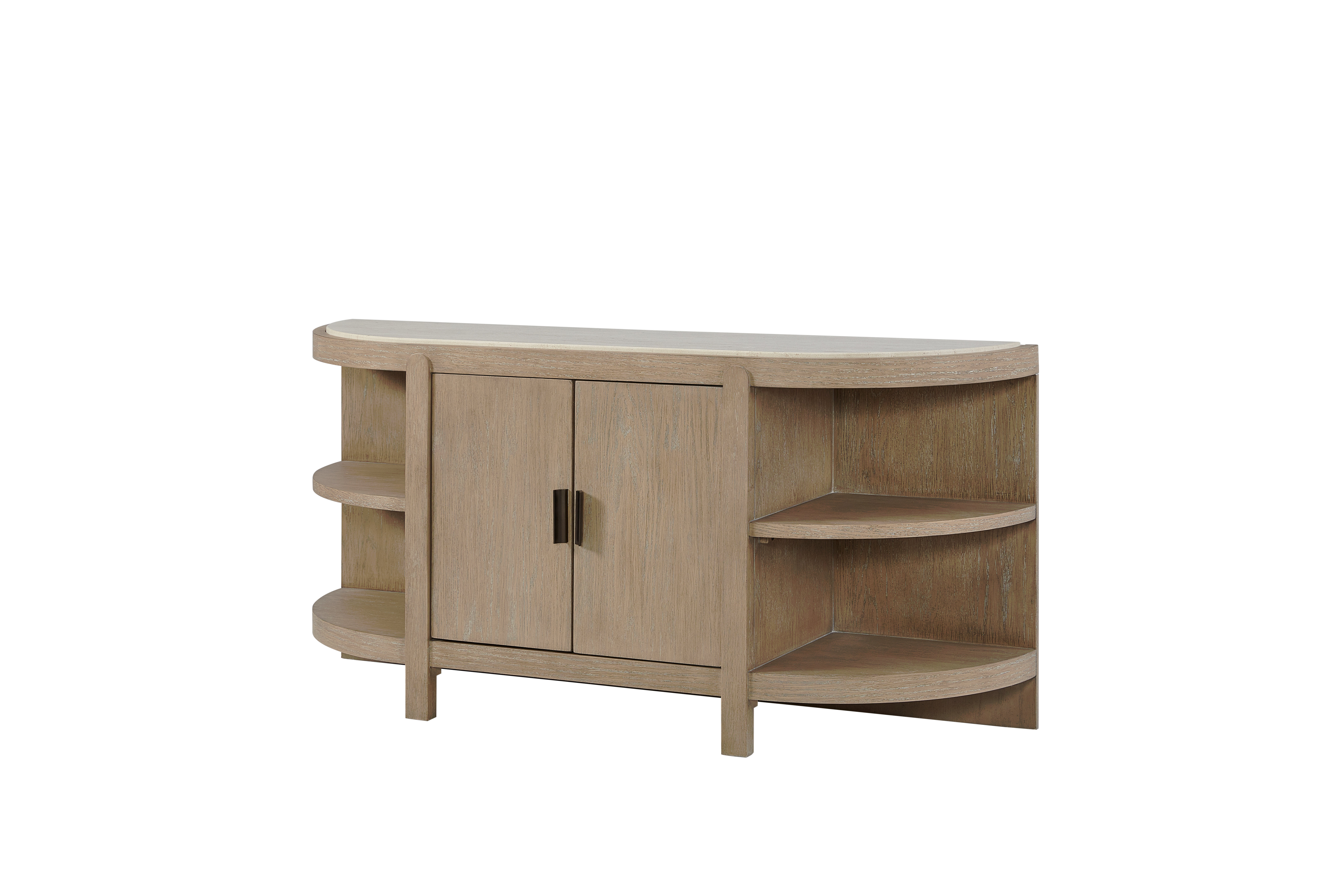 Hokku Designs Curved 2-Door Console Table W/ Marble Top | Wayfair