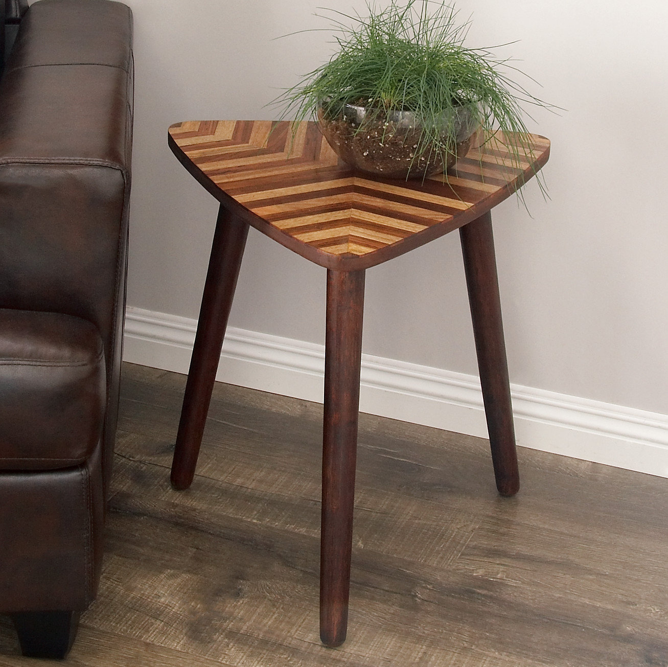 George Oliver Dionysios Tall Solid Wood 3 Legs End Table & Reviews ...
