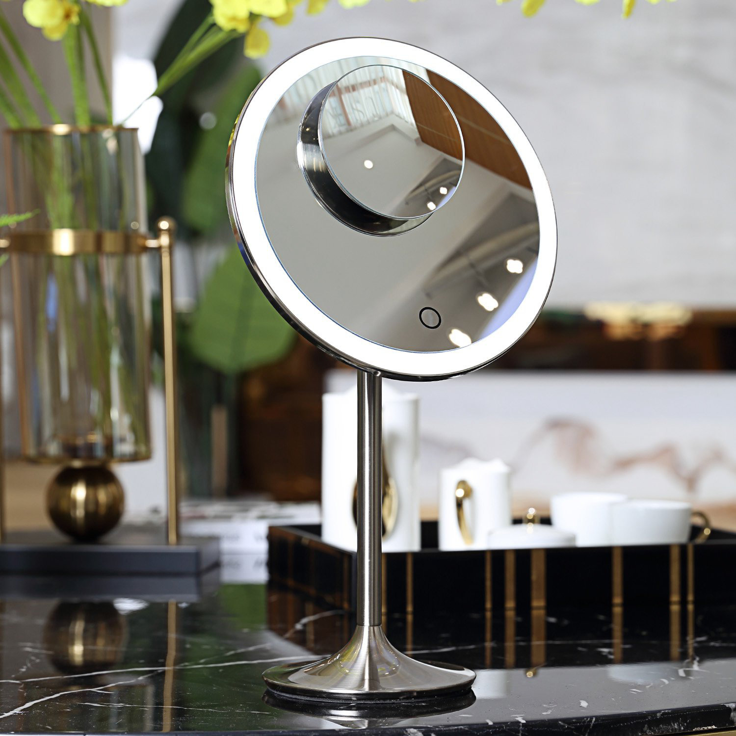 Orren Ellis Silex Modern and Comtemporary Lighted Magnifying Makeup ...