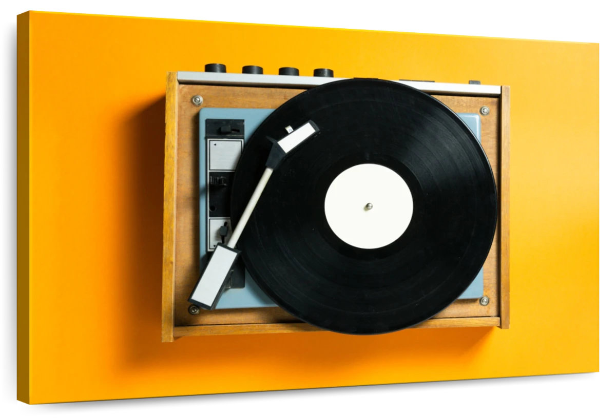 Ebern Designs Abarca Retro Yellow Record Player | Wayfair