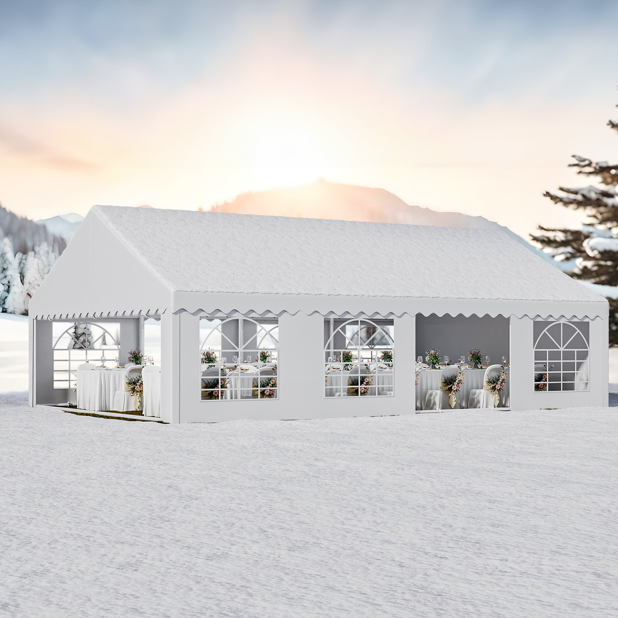 Cobizi Steel Canopy Party Tent Heavy Duty Wedding Tent & Reviews | Wayfair