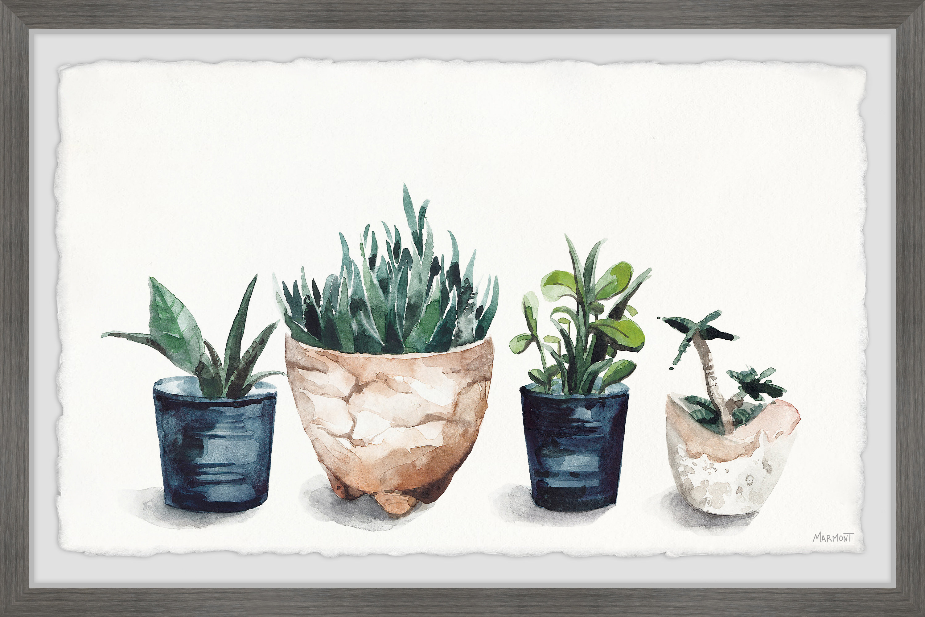 Dakota Fields ''Multi Colored Planters'' Framed Print | Wayfair