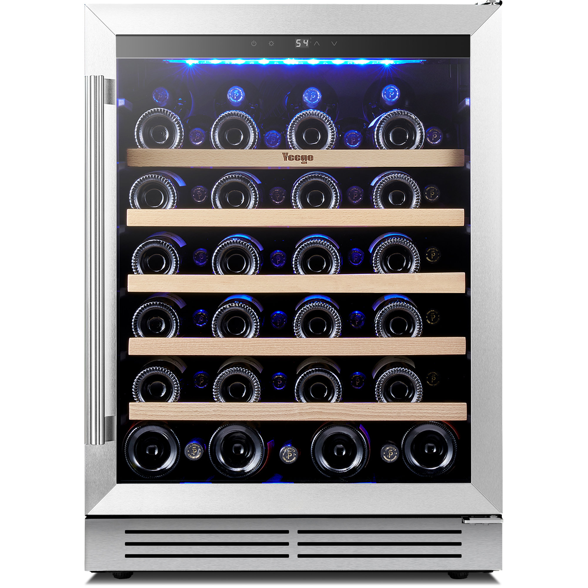 Yeego 23.4'' 52 Bottle Single Zone Wine Refrigerator Freestanding ...