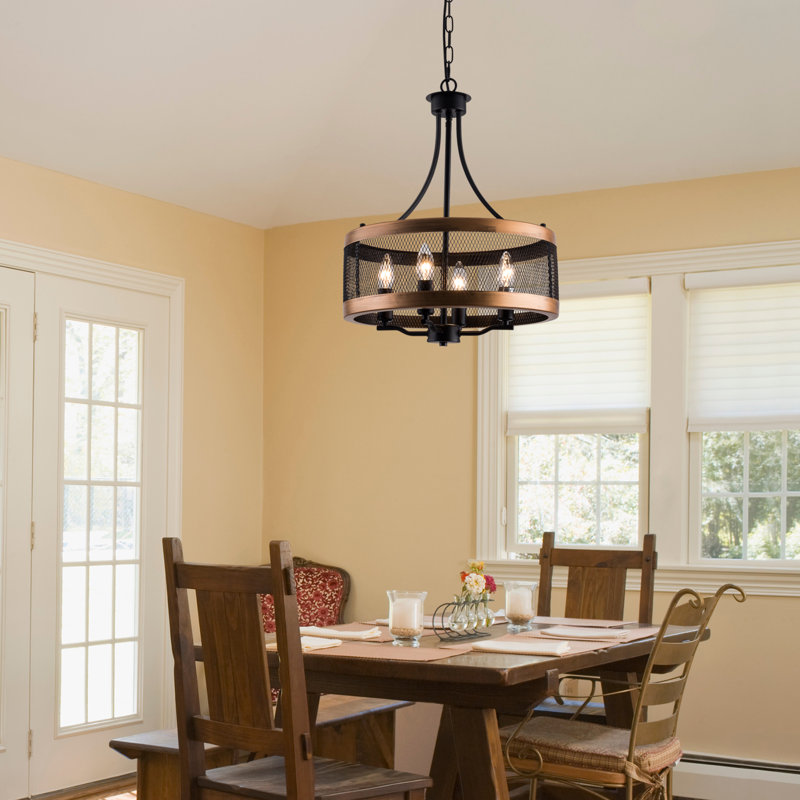 SIMPOL HOME 4-Light Farmhouse Chandelier, Rustic Candle Ceiling Hanging ...