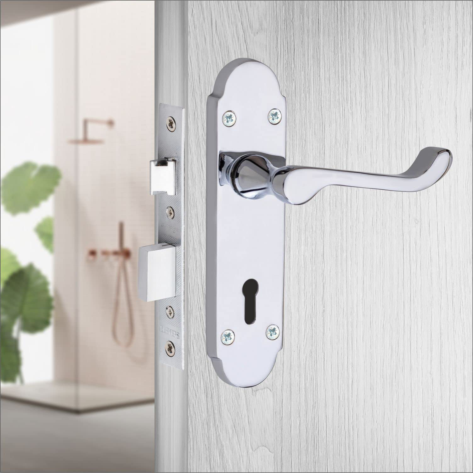 Golden Grace Scroll Door Handles Lever Lock | Wayfair.co.uk