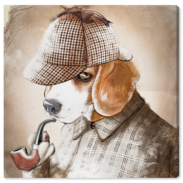 East Urban Home Detective Beagle - Wrapped Canvas Print | Wayfair.co.uk