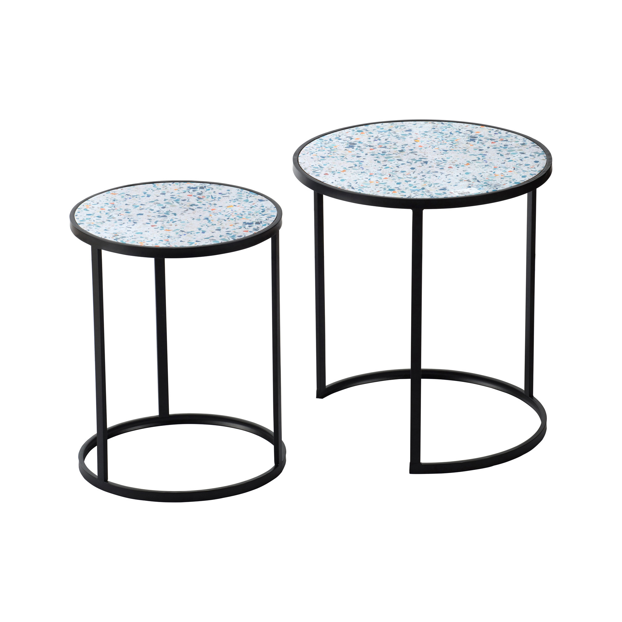 George Oliver Set Of 2 Round End Table, Stacking Side Tables With ...