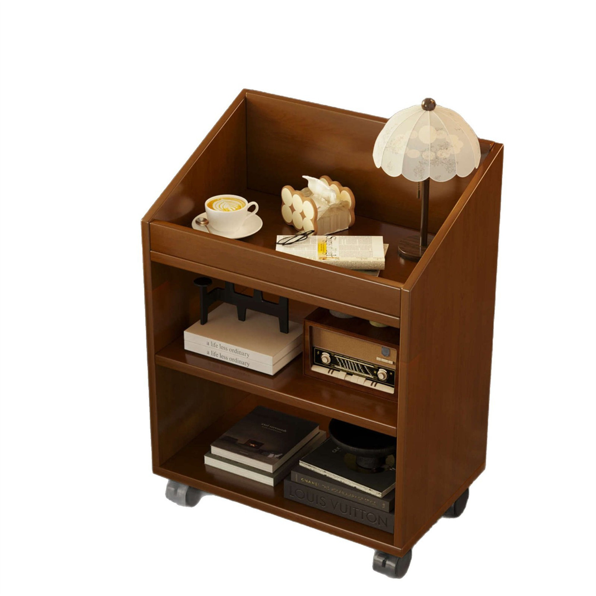 George Oliver Movable Vintage-style Cart Luxury Sofa Side Table | Wayfair