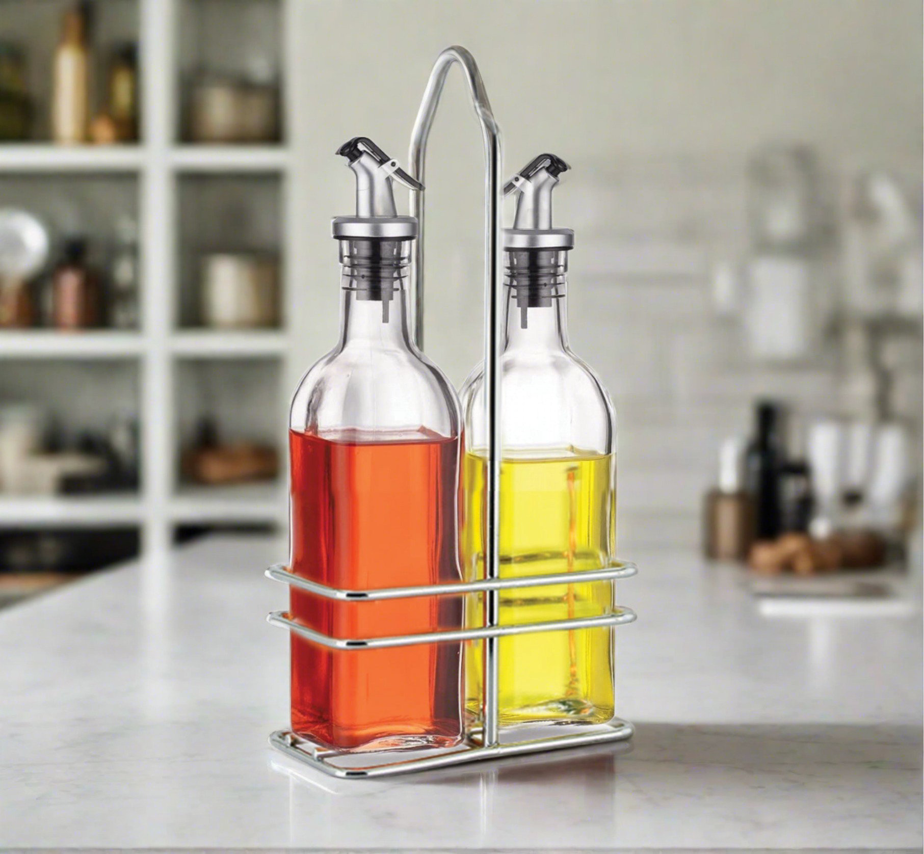 Charlton Home® 6 oz. Oil and Vinegar Cruet Set with Caddy & Reviews ...