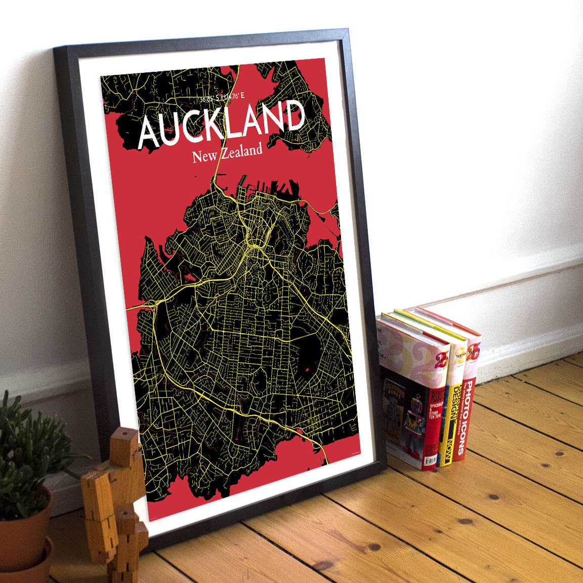Wrought Studio™ 'Auckland City Map' Graphic Art Print Poster in ...