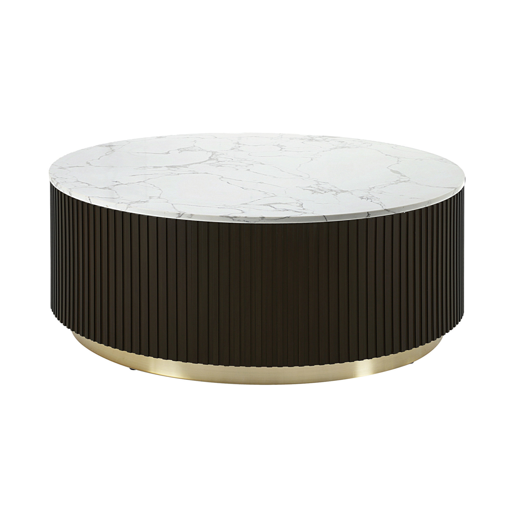 Ivy Bronx Clayten Round Coffee Table With Engineering Marble Top | Wayfair