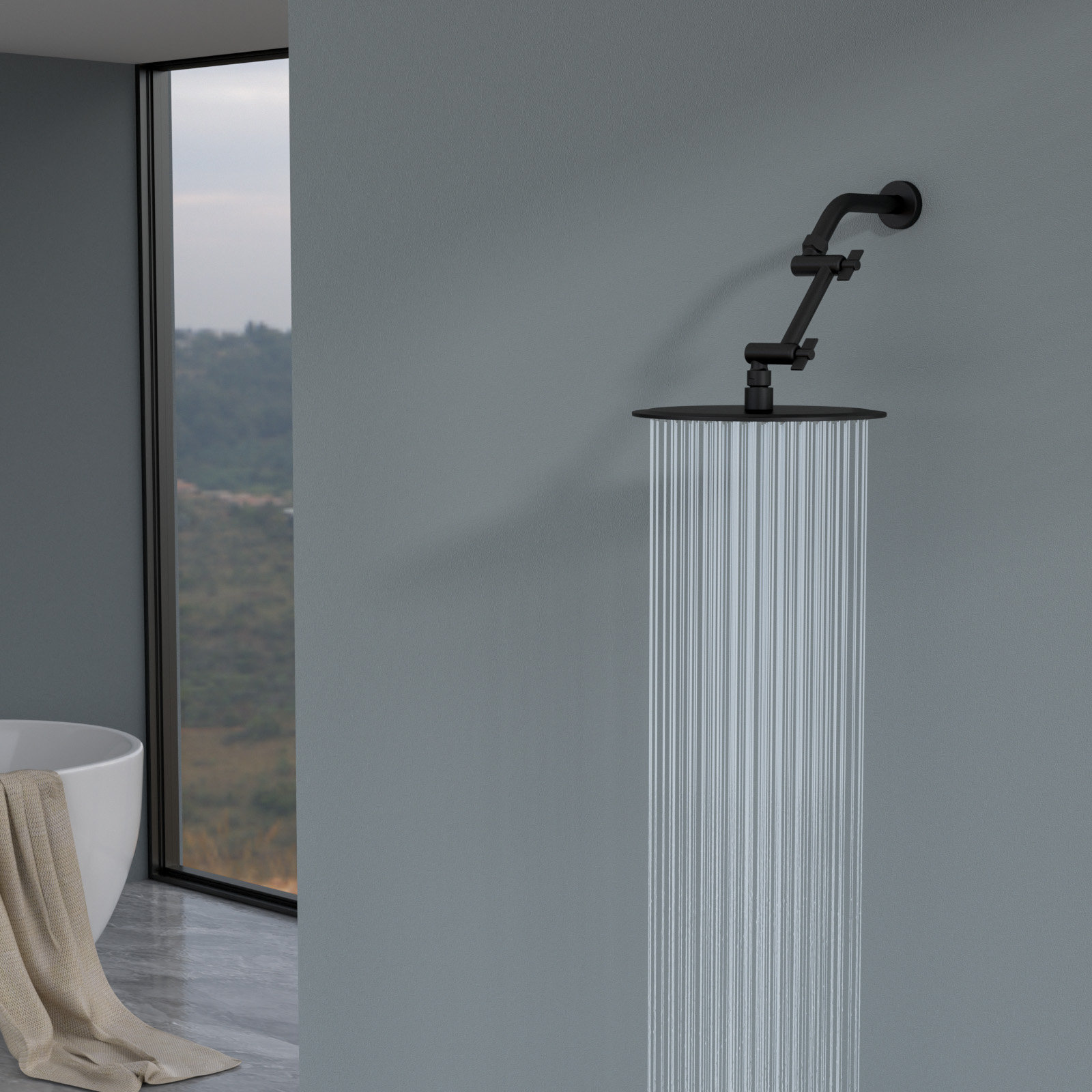 Lordear 4 Inch Shower Extension Arm Shower Head Extension Adjustable ...