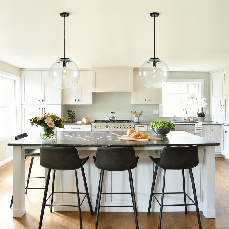 Ivy Bronx Minimalist 1-Light Glass Sphere Pendant | Wayfair