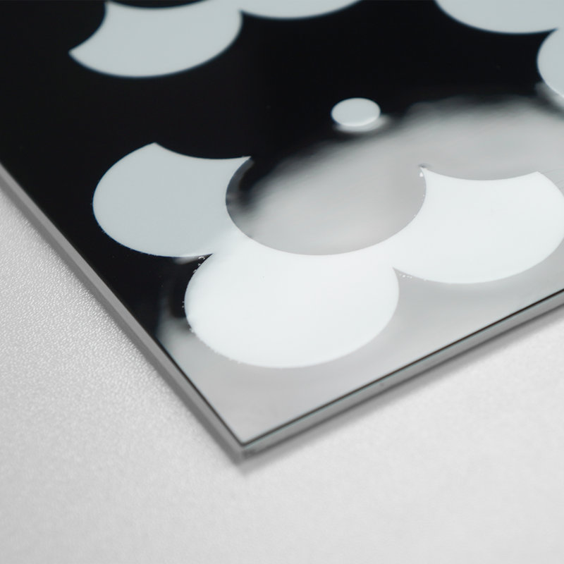 Colamo 8" x 8" Rigid Black Peel & Stick Graphic Patterned Tile ...