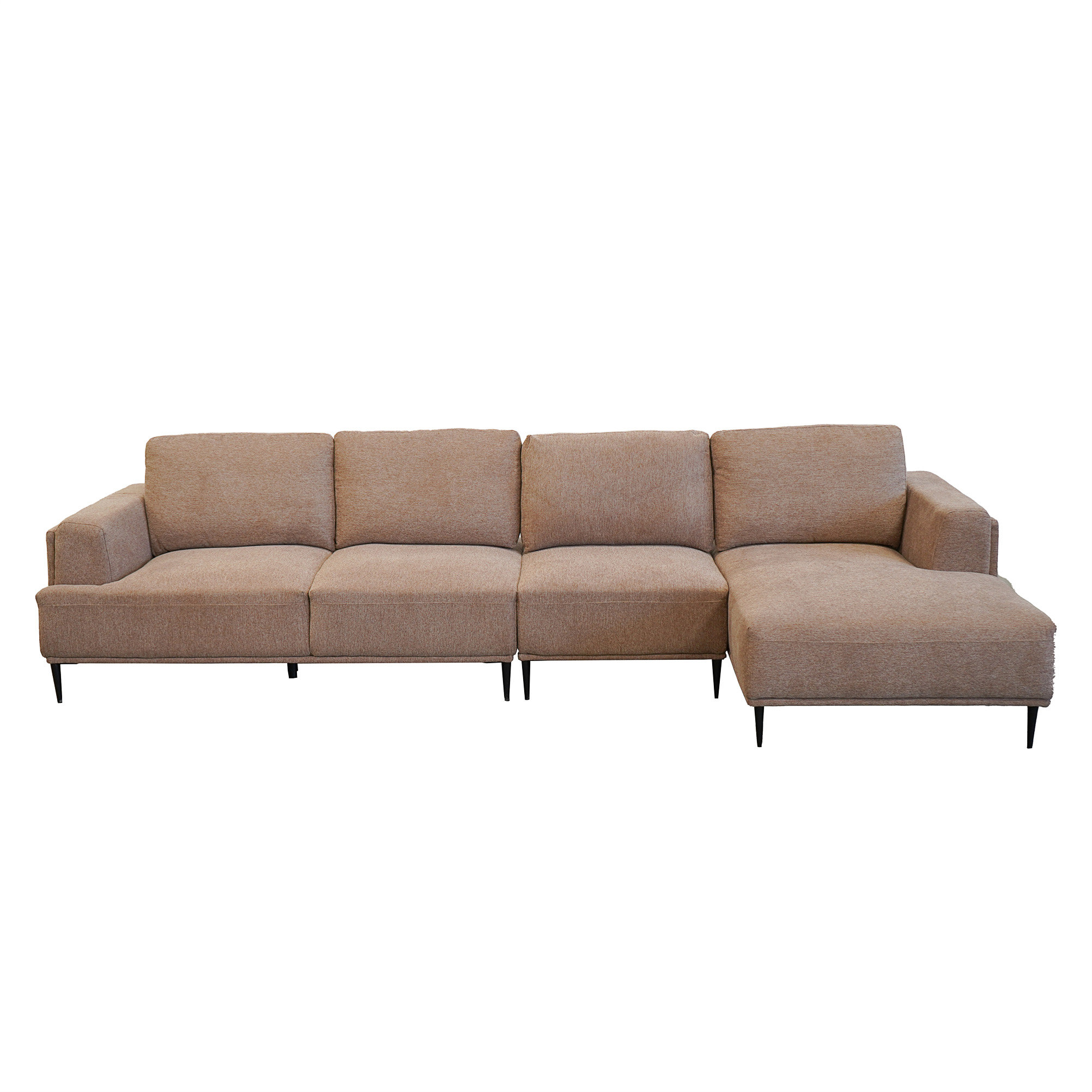 Corrigan Studio® Santa Monica Brown RF Sectional Sofa Couch | Wayfair
